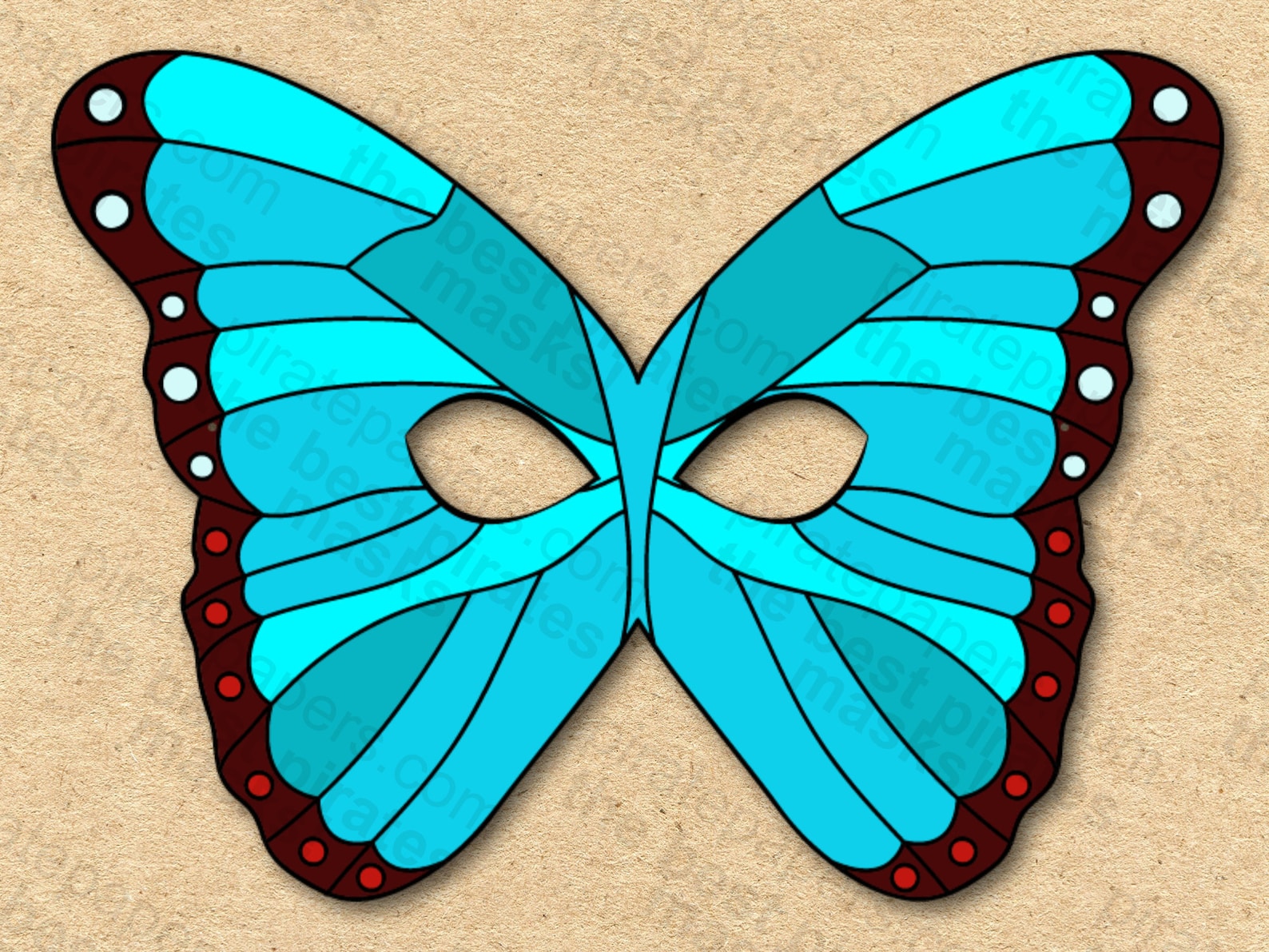 Butterfly Masks Printable Color Coloring Blue Morpho Paper - Etsy