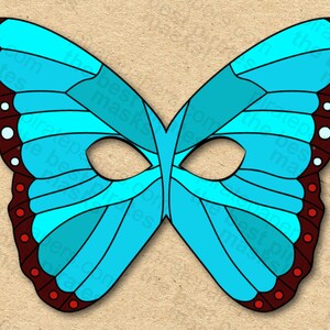 Butterfly Masks Printable Color Coloring Blue Morpho Paper - Etsy