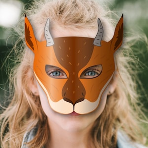 Antelope Mask Printable, Paper DIY for Kids and Adults. PDF Template ...