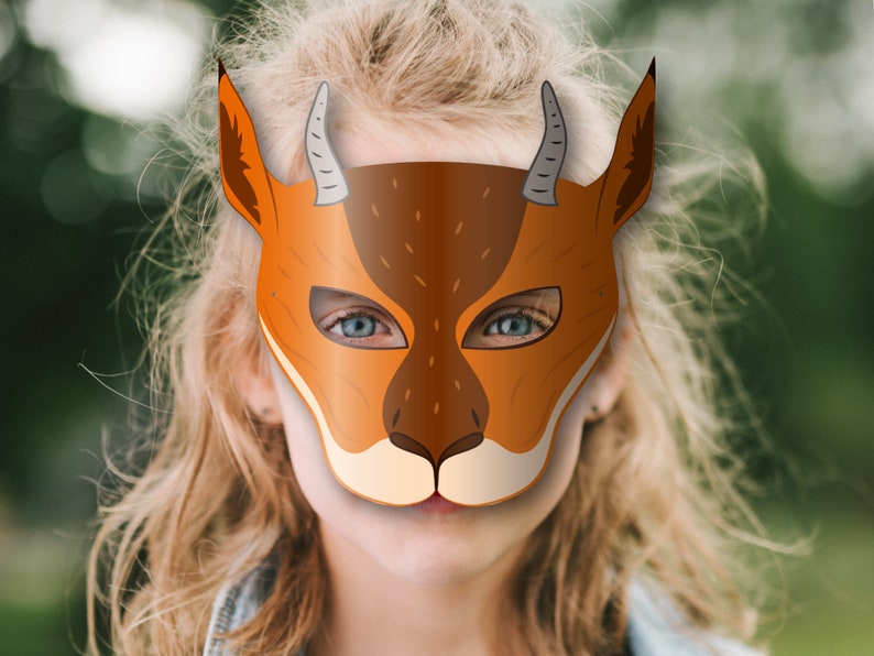 Jungle Animals 2 Masks Printable Lemur Hyena Antelope - Etsy