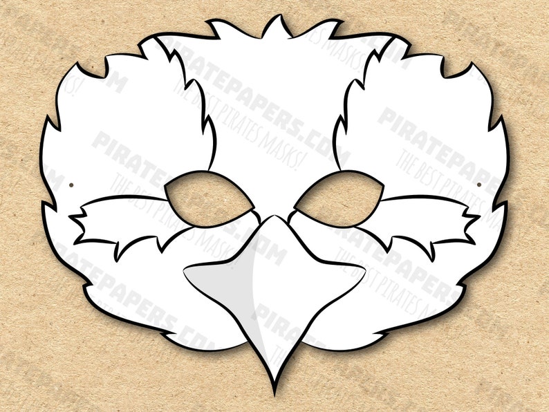 Bird Kookaburra Mask Printable Coloring, Paper DIY for Kids and Adults ...