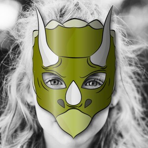Dinosaur Triceratops Mask Printable Paper DIY for Kids and - Etsy