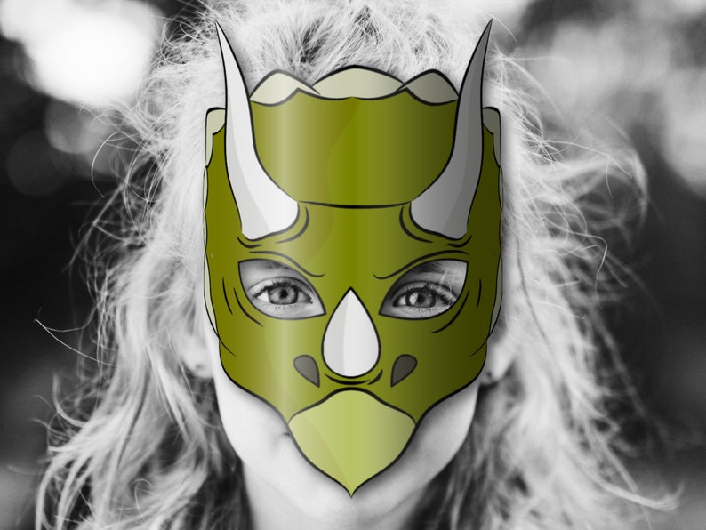 Dinosaur Triceratops Mask Printable Paper DIY for Kids and - Etsy