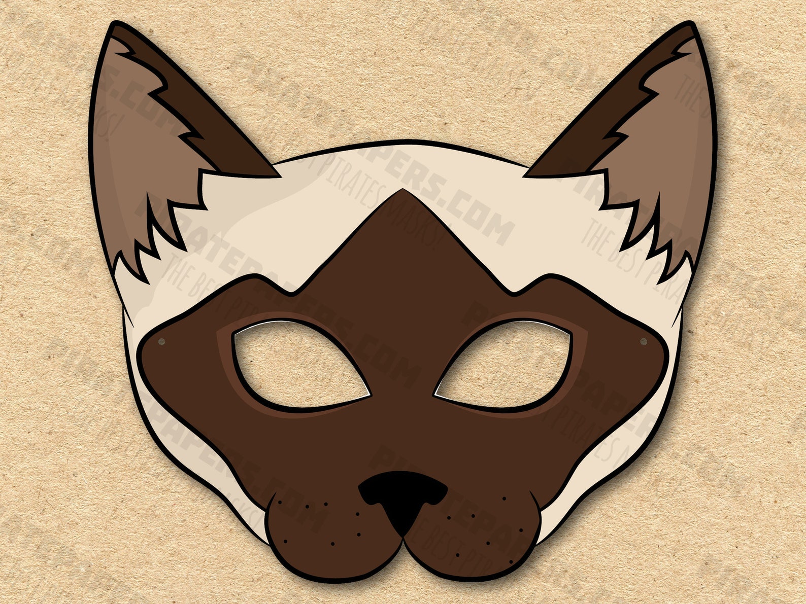 Cat Siamese Mask Printable Breed, Paper DIY for Kids and Adults. PDF ...