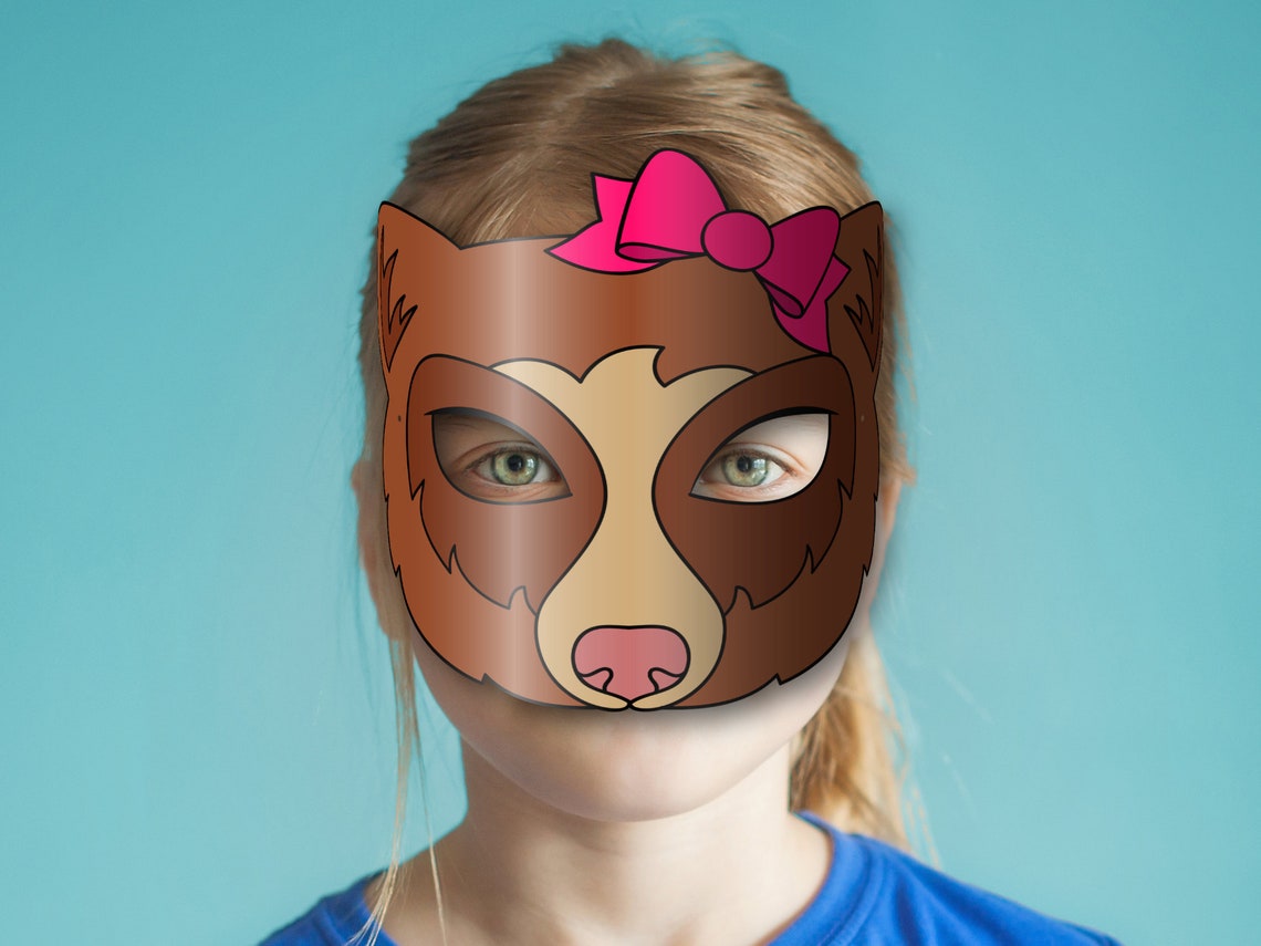 Bear-mother Mask Printable (goldilocks and the Three Bears), Paper DIY ...