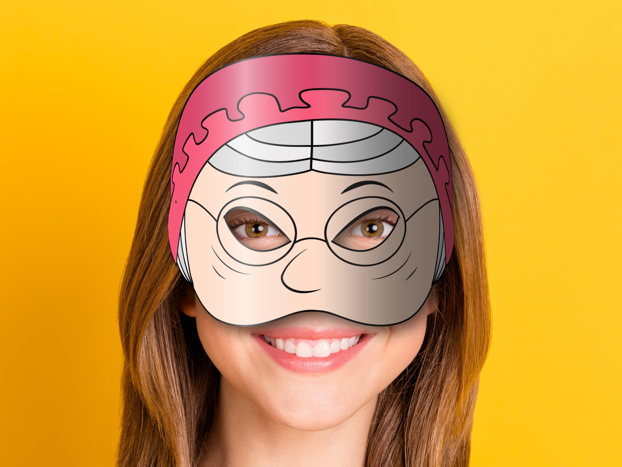 Grandma Color Coloring Printable Mask little Red Riding Hood, Paper DIY ...