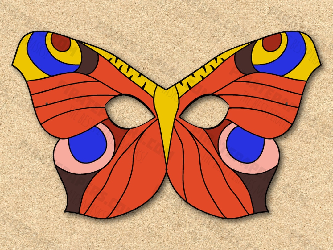 Butterfly Mask Printable Peacock, Paper DIY for Kids and Adults. PDF ...