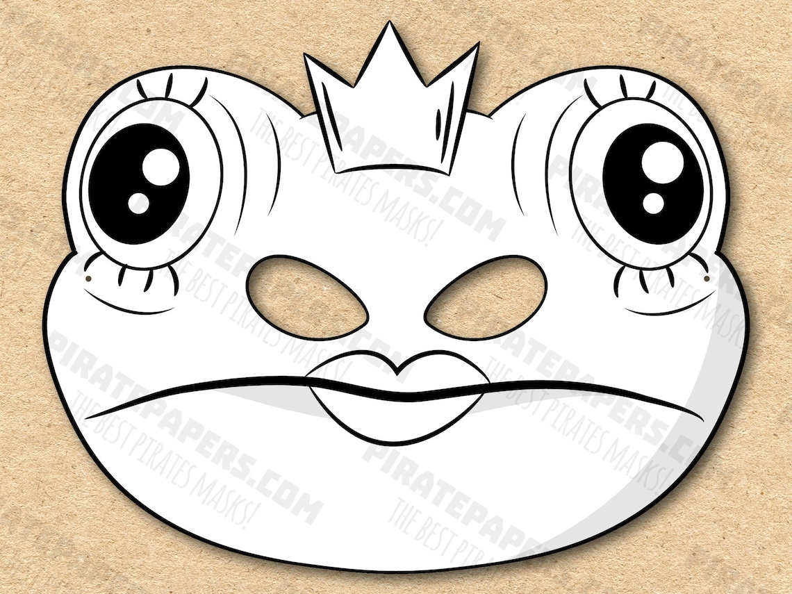 Fairy Tale Animals Masks Printable Coloring, Frog Princess, Dragon ...