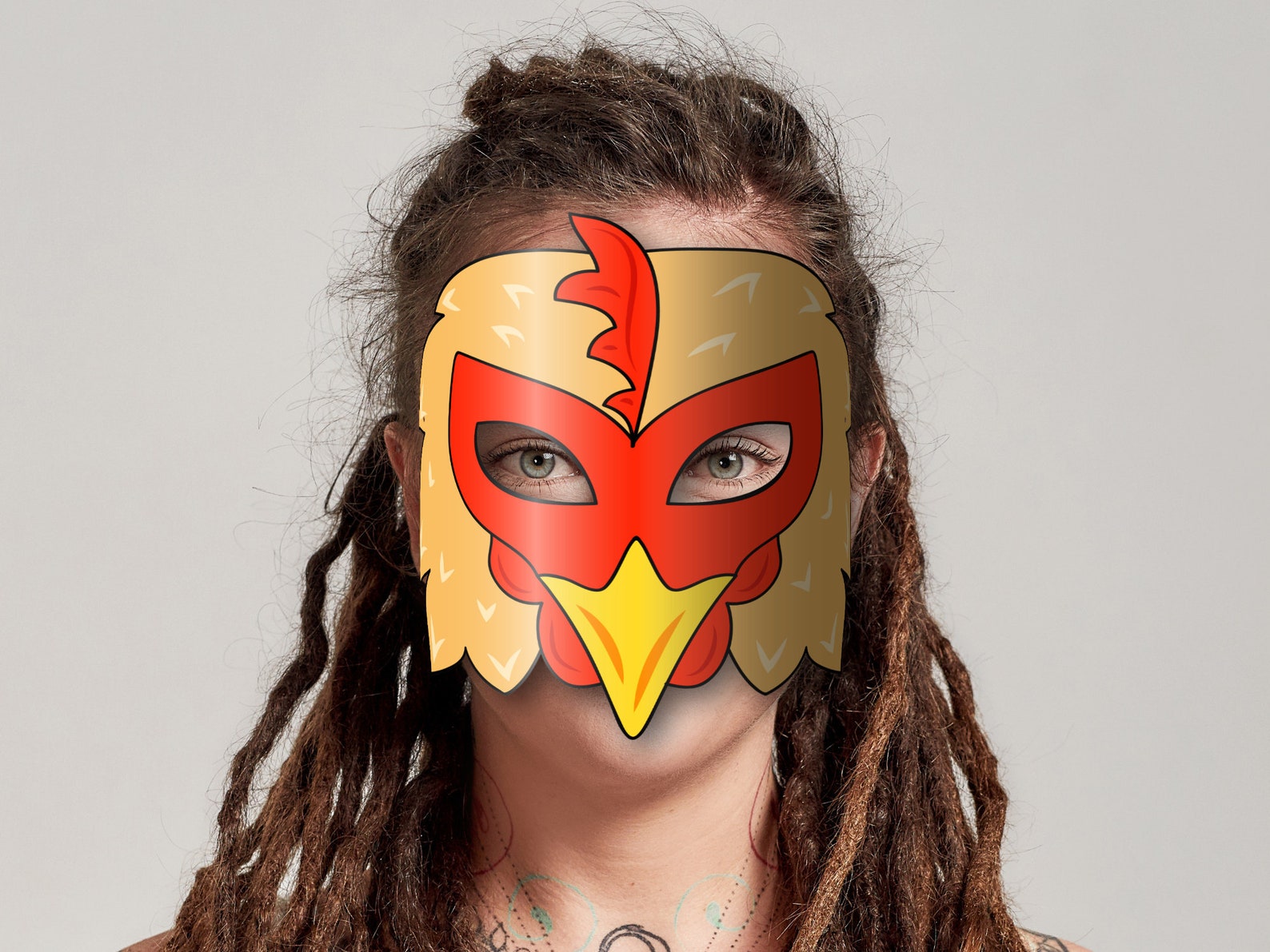 Chicken Mask Printable, Hen Mask, Paper DIY for Kids and Adults. PDF ...