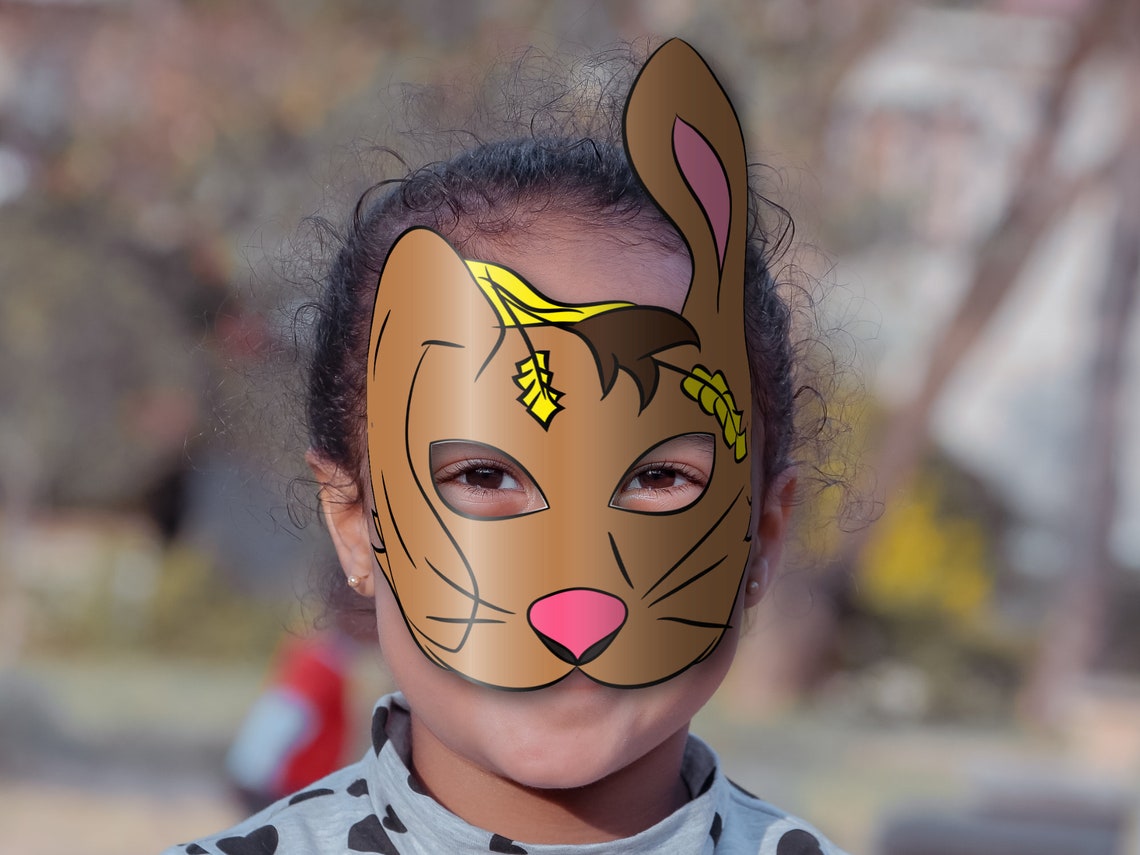 March Hare Mask Printable alice in Wonderland, Paper DIY for Kids and ...