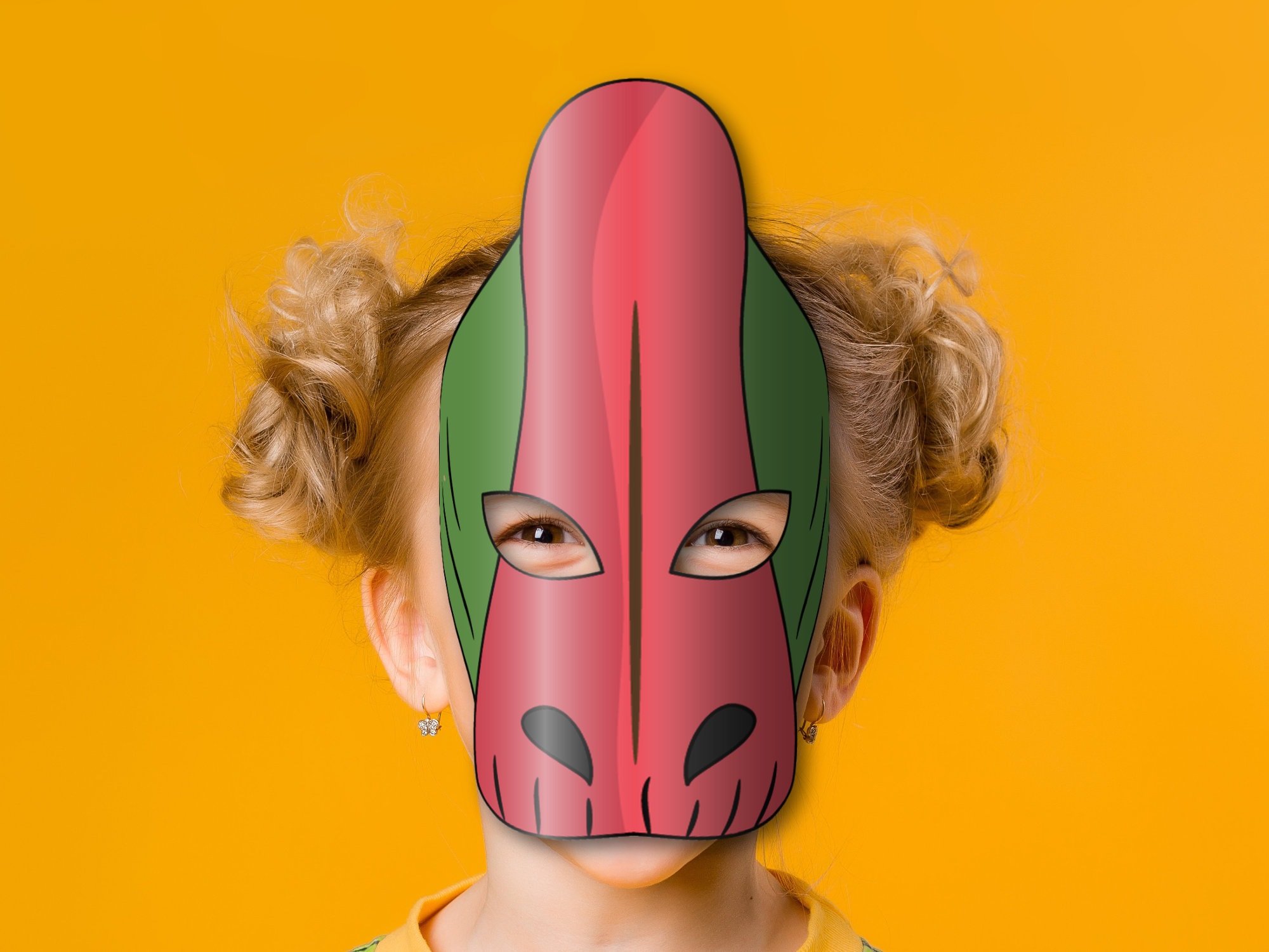 Dinosaur Parasaurolophus Mask Printable, Paper DIY for Kids and Adults ...
