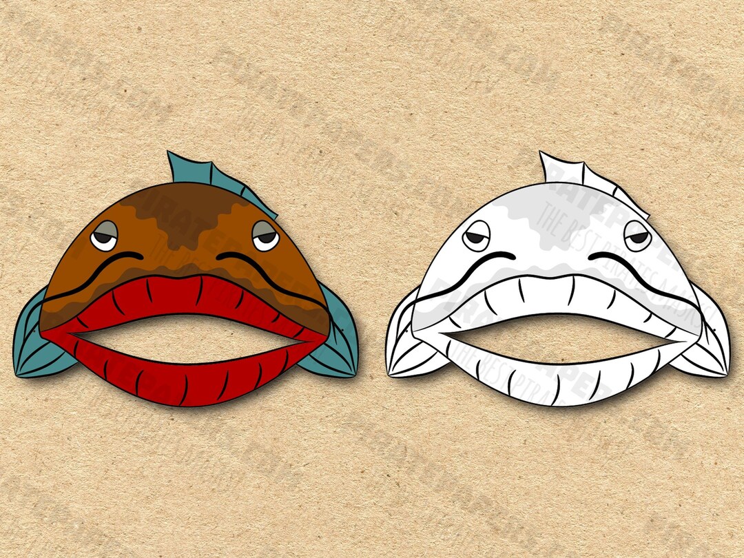 Catfish Masks Printable Color + Coloring, Paper DIY for Kids and Adults ...