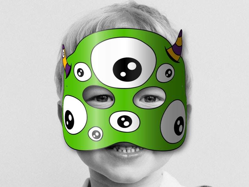 Monster 6 Mask Printable Paper DIY for Kids and Adults. PDF - Etsy