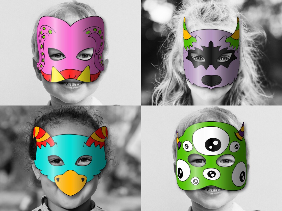 Monster Masks Printable Paper DIY for Kids and Adults. PDF - Etsy