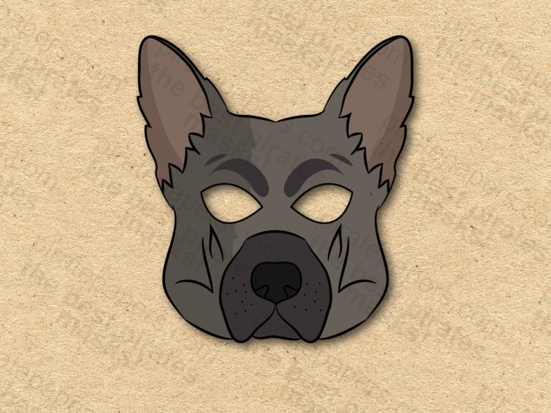 Dog German Shepherd Masks Printable Color Coloring Breed - Etsy