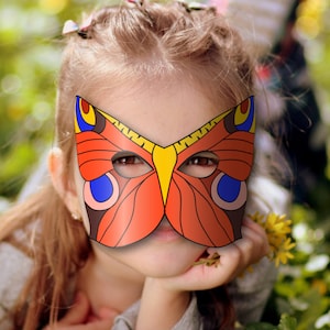 Butterfly Mask Printable Peacock, Paper DIY for Kids and Adults. PDF ...