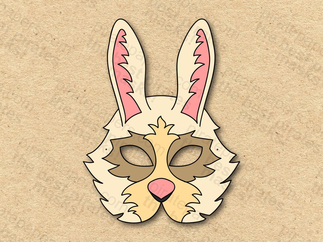 Bunny Mask Printable Paper DIY for Kids and Adults. PDF - Etsy Australia