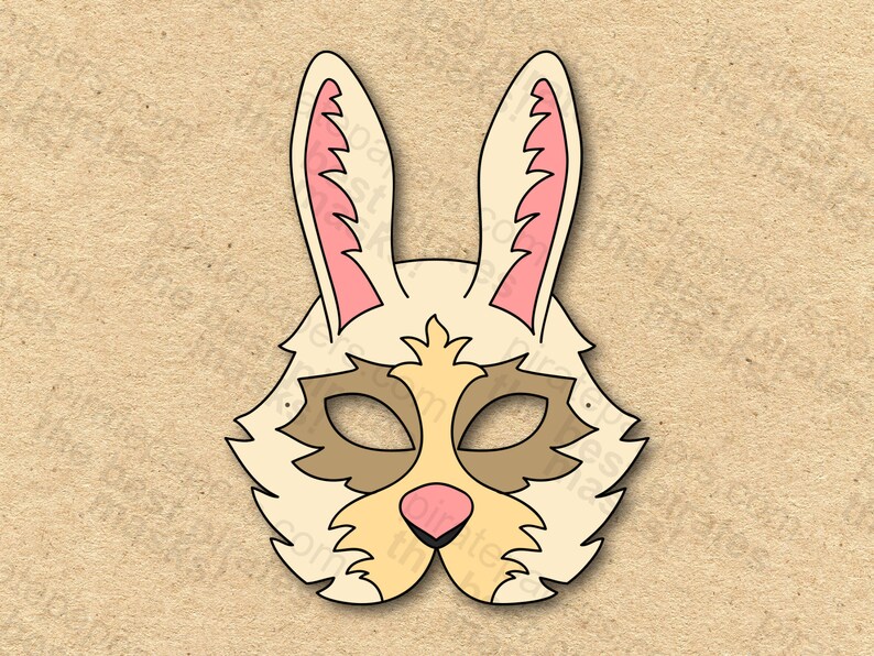 Bunny Masks Printable Color Coloring Paper DIY for Kids and - Etsy