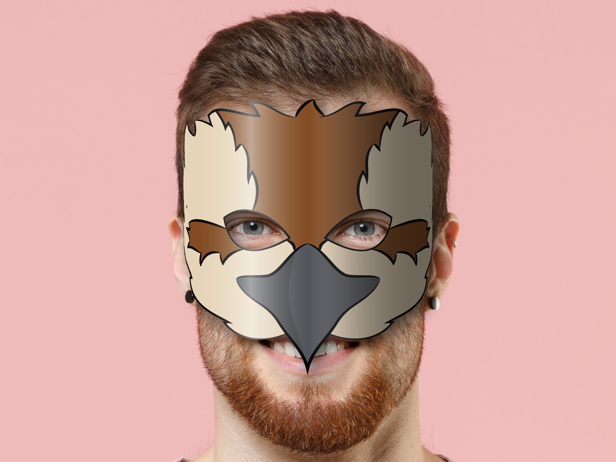 Bird Kookaburra Mask Printable, Paper DIY for Kids and Adults. PDF ...