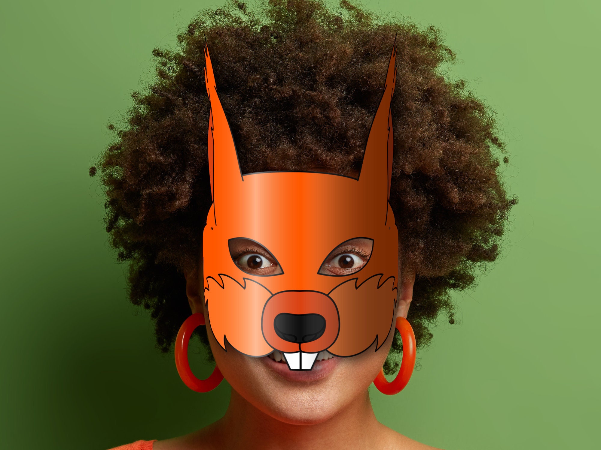 Squirrel Mask Printable, Paper DIY for Kids and Adults. PDF Template ...