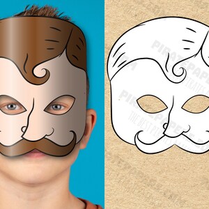 Сircus Athlete Masks Color Coloring Printable Paper DIY for - Etsy