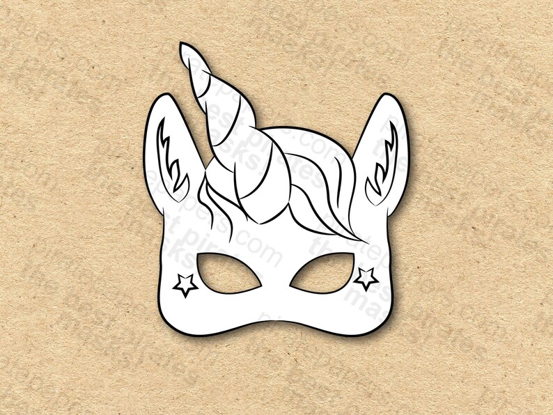 Unicorn Masks Printable Color Coloring Paper DIY for Kids - Etsy