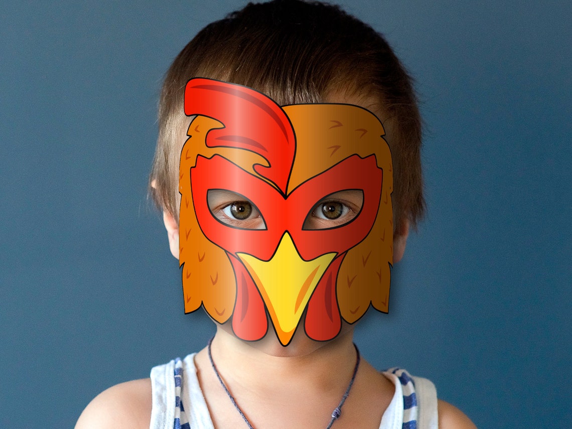 Rooster Mask Printable, Сoock, Сhicken, Paper DIY for Kids and Adults ...