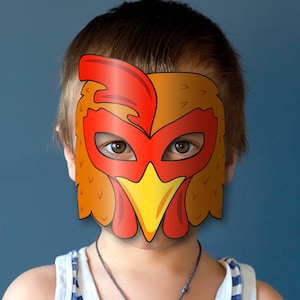 Rooster Mask Printable, Сoock, Сhicken, Paper DIY for Kids and Adults ...