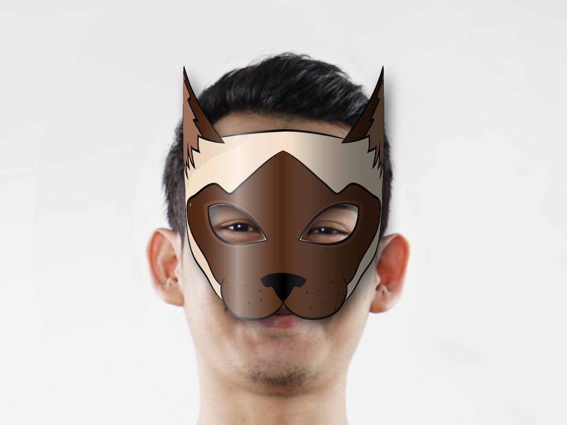 Cat Siamese Mask Printable Breed, Paper DIY for Kids and Adults. PDF ...
