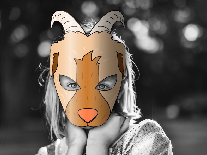 Goat Mask Printable Paper DIY for Kids and Adults. PDF - Etsy
