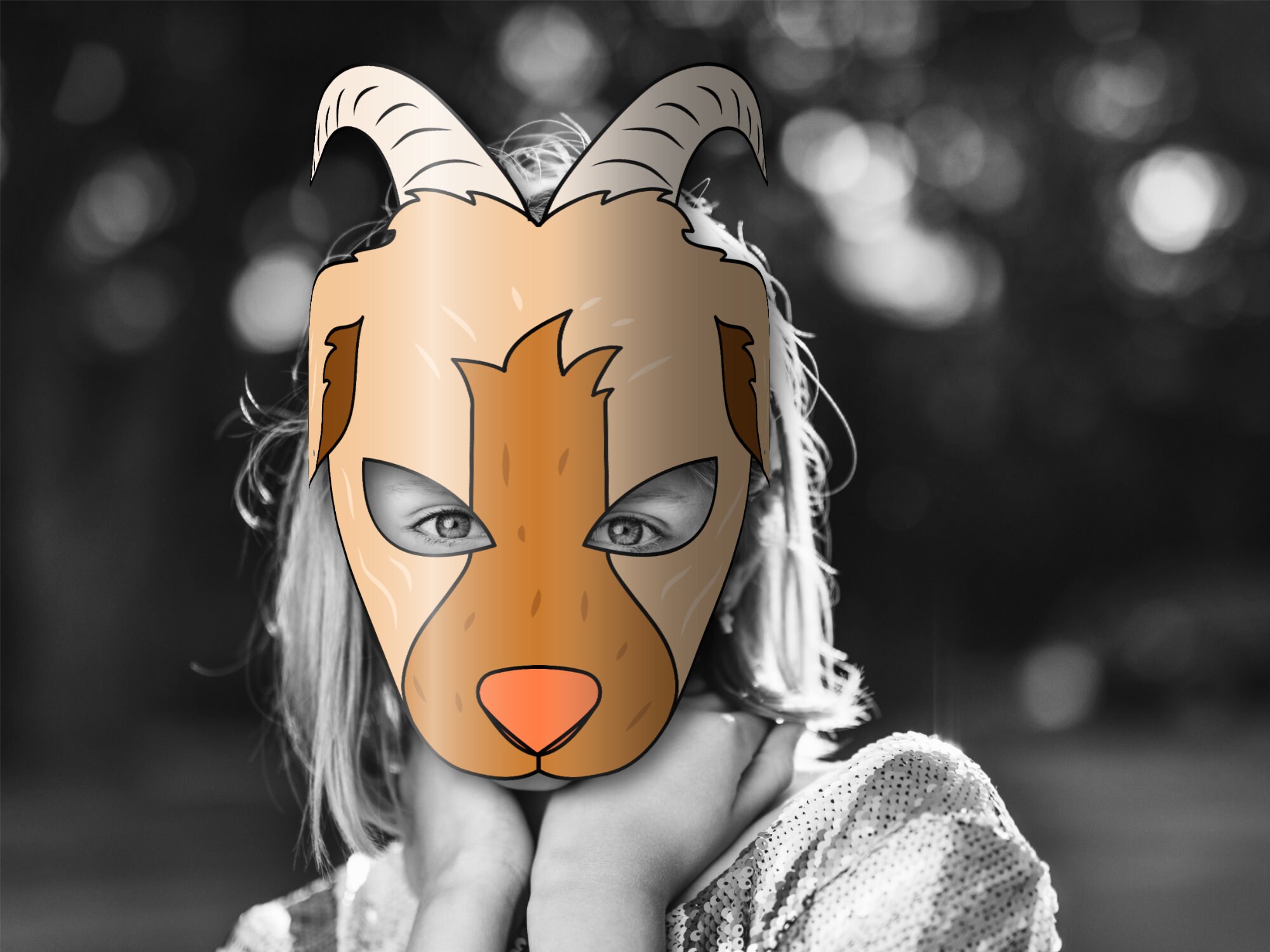 Goat Mask Printable Paper DIY for Kids and Adults. PDF - Etsy Canada