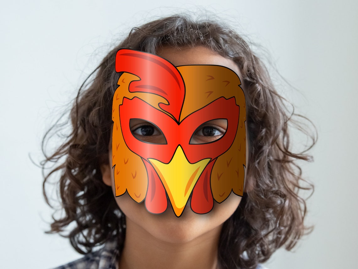 Rooster Mask Printable, Сoock, Сhicken, Paper DIY for Kids and Adults ...