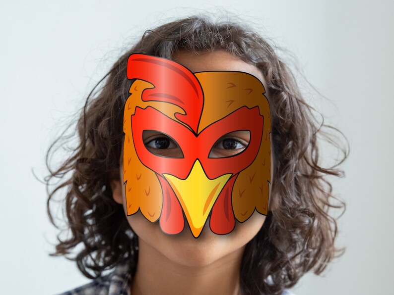 Rooster Mask Printable, Сoock, Сhicken, Paper DIY for Kids and Adults ...