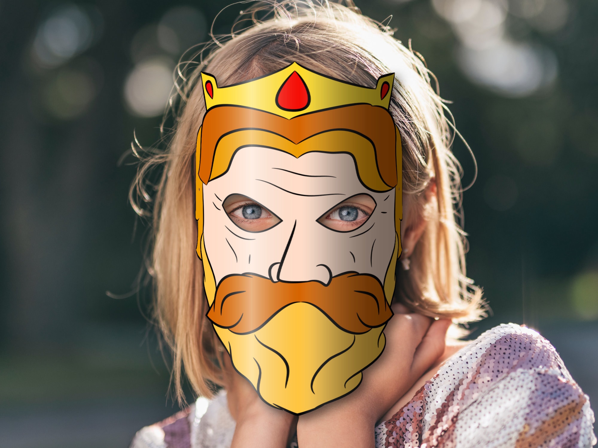 King Masks Printable Color Coloring, Paper DIY for Kids and Adults. PDF ...