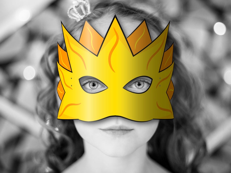 Sun Masks Printable Color Coloring Paper DIY for Kids and - Etsy