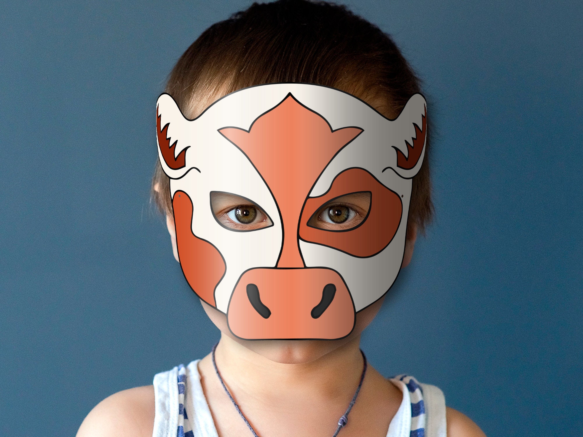 Cow Mask Printable, Paper DIY for Kids and Adults. PDF Template ...