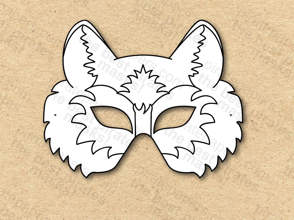 Wolf Mask Printable Coloring Paper DIY for Kids and Adults. - Etsy