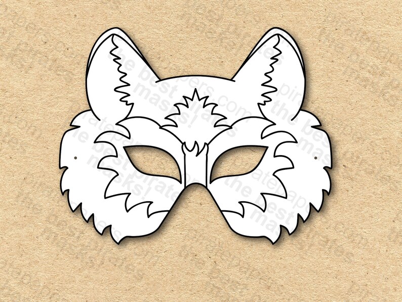 Wolf Mask Printable Coloring Paper DIY for Kids and Adults. - Etsy
