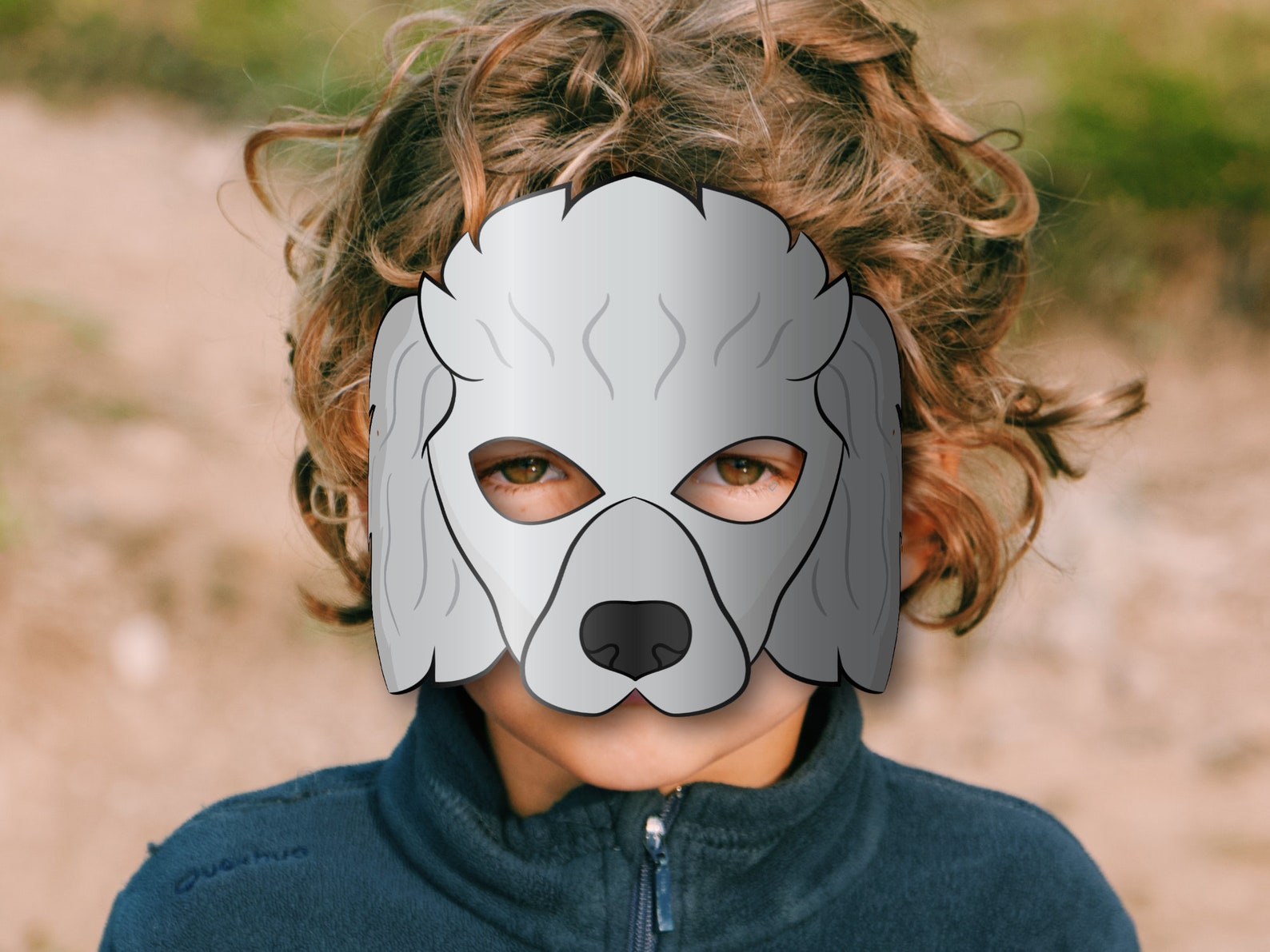 Dog Poodle Mask Printable Breed, Paper DIY for Kids and Adults. PDF ...
