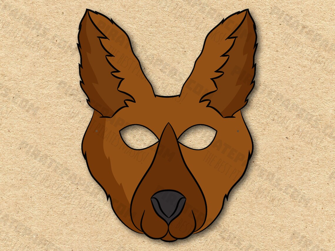 Kangaroo Mask Printable, Paper DIY for Kids and Adults. PDF Template ...