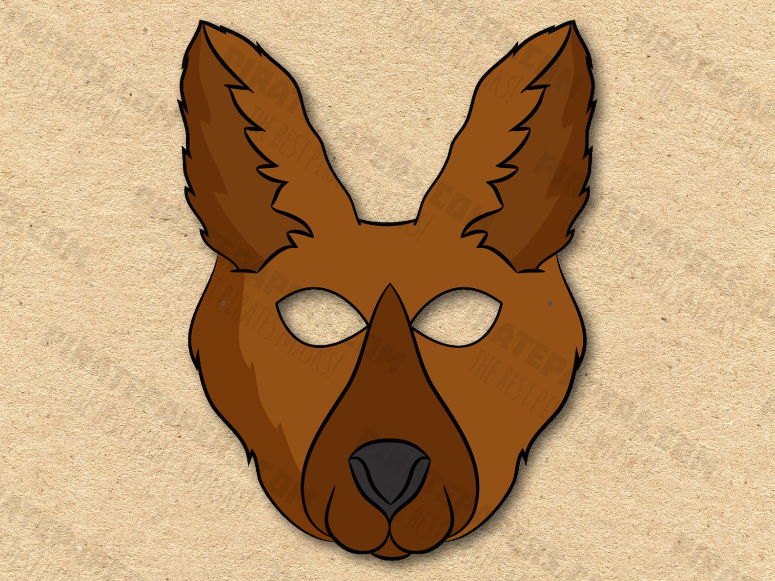 Kangaroo Mask Printable, Paper DIY for Kids and Adults. PDF Template ...