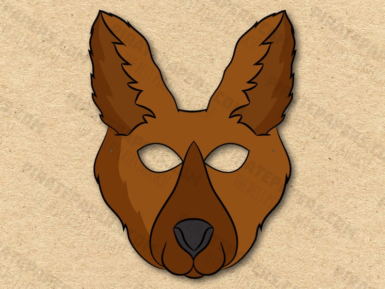 Kangaroo Mask Printable, Paper DIY for Kids and Adults. PDF Template ...