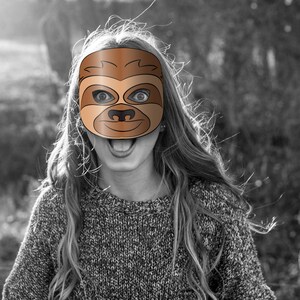 Sloth Mask Printable Paper DIY for Kids and Adults. PDF - Etsy