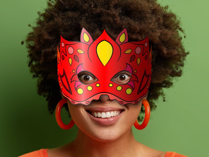 Fairy #4 Masks Printable Color + Coloring, Paper DIY for Kids and ...