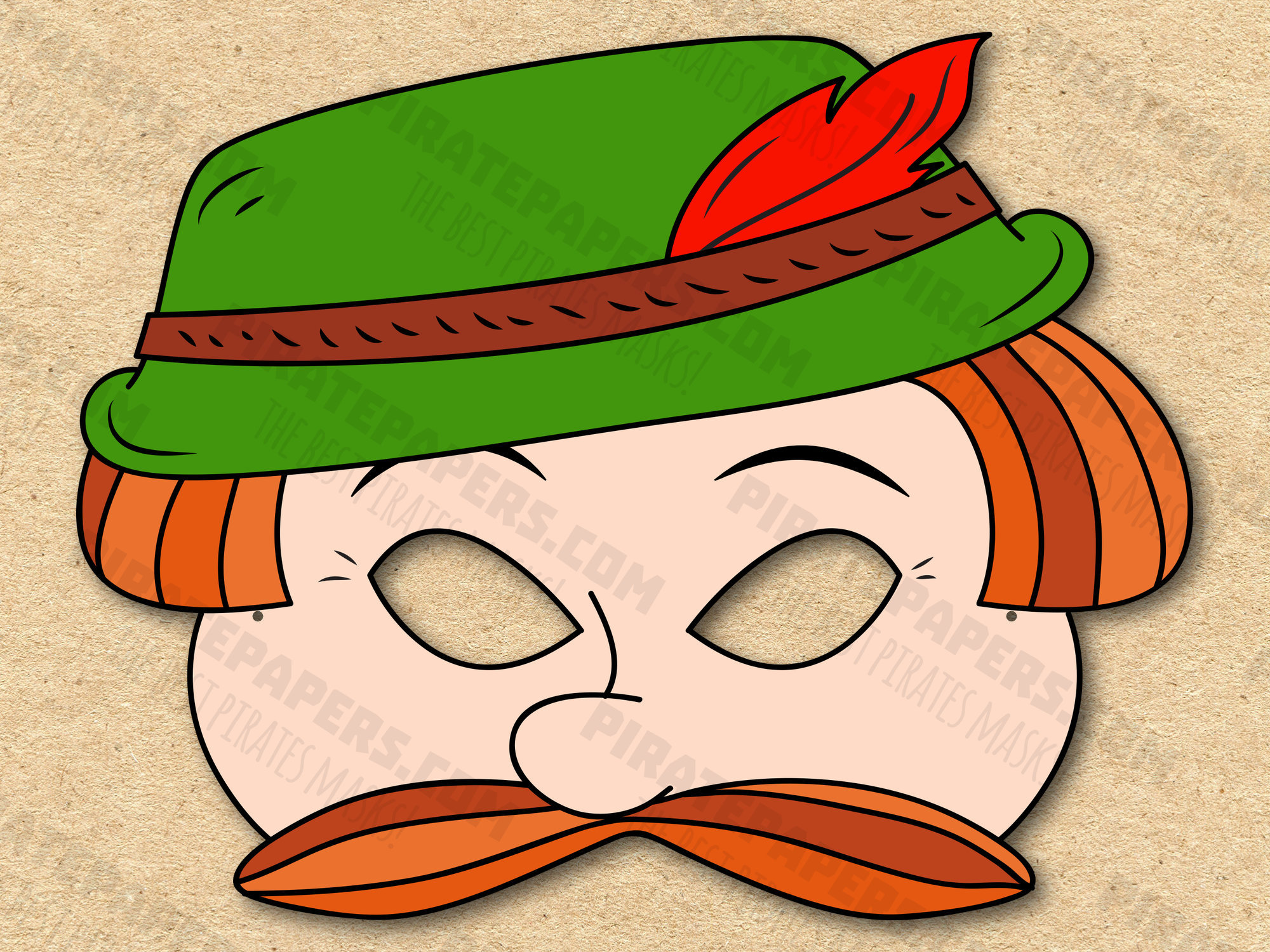 Máscara De Leñador Imprimible (Caperucita Roja), DIY De Papel Para Niños Y Adultos. Plantilla ...