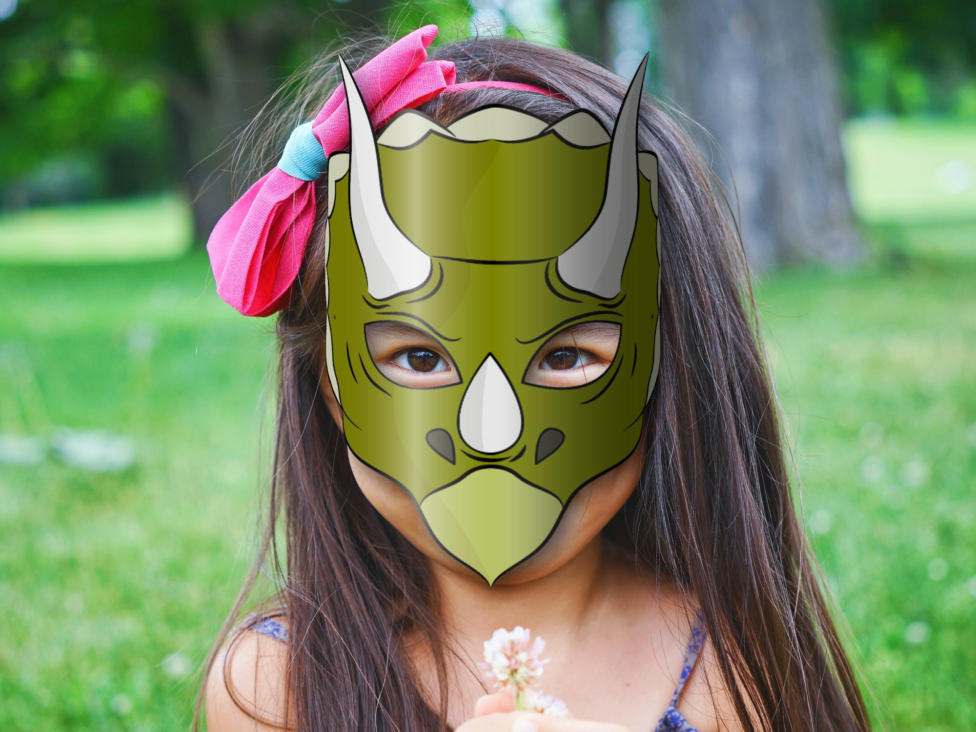 Dinosaur Triceratops Mask Printable, Paper DIY for Kids and Adults. PDF ...