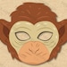 Monkey Mask Printable, Paper DIY for Kids and Adults. PDF Template ...