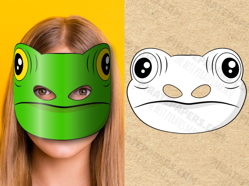 Frog Masks Printable Color Coloring Paper DIY for Kids and - Etsy