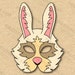 Bunny Mask Printable, Paper DIY for Kids and Adults. PDF Template ...