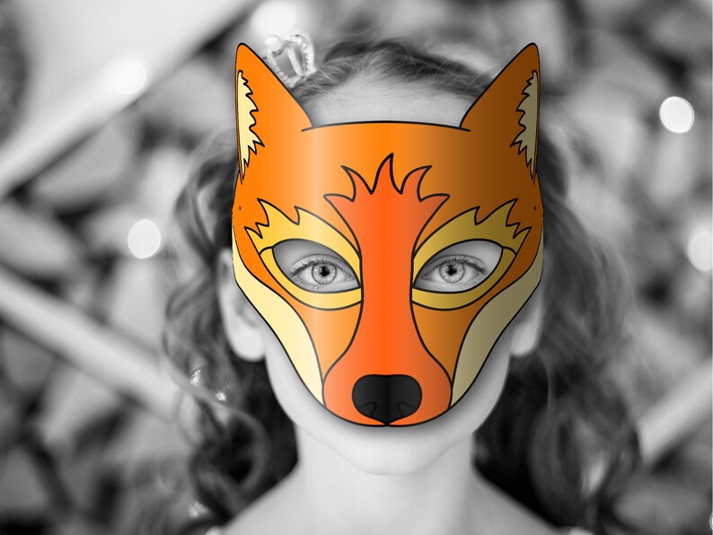 Fox Mask Printable Paper DIY for Kids and Adults. PDF - Etsy Canada